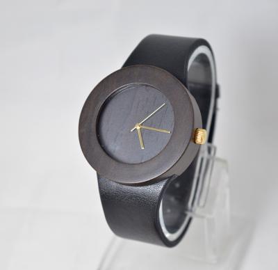 China ebony wood watches wathch with Japan movement watch PU strap ,OEM/ODM are welcome,MOQ:100pcs for sale