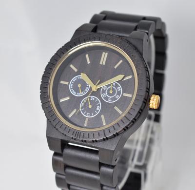 China ebony wood watches with 6hands Japan movement square watch wooden band ,OEM/ODM are welcome,MOQ:100pcs for sale