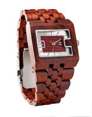 China redsanda wood watches with Japan movement square watch wooden band ,OEM/ODM are welcome,MOQ:100pcs for sale