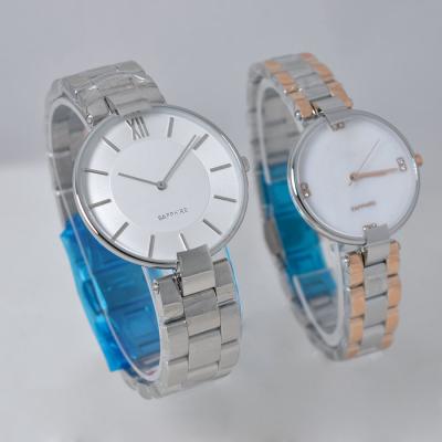 China stainless steel couples's Watch with steel band, OEM Orders are Welcome,5ATM waterproof for sale