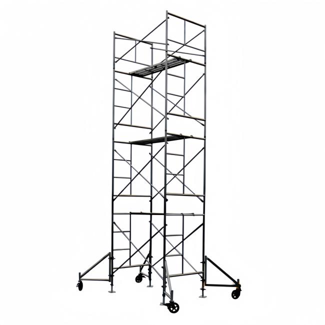 Powder coated steel scaffolding close-up detail