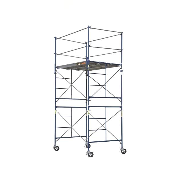 Scaffold assembly demonstration on construction site