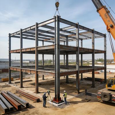 China Wind Resistant Prefabricated Steel Frame Building with CE Certification for Commercial Use for sale