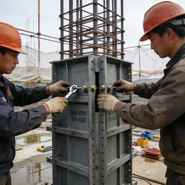 Steel formwork assembly demonstration