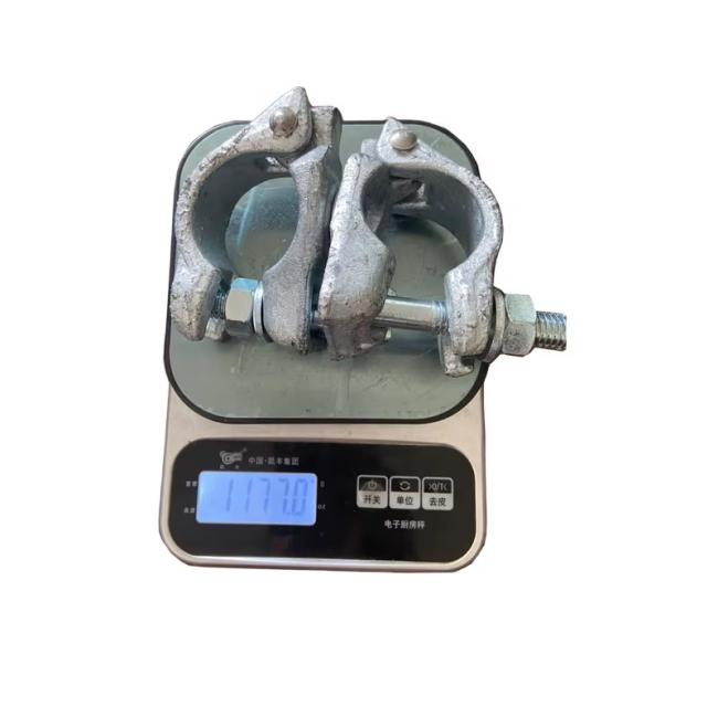 Construction scaffolding fastener close-up view showing detailed connection mechanism