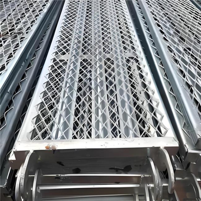 High altitude work platform with metal tread plates