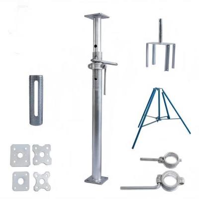 China Galvanized Adjustable Scaffolding Steel Props with Pin and Hole System for Heights Up to 12m for sale