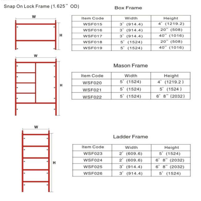 Multiple frames connected for extended platform