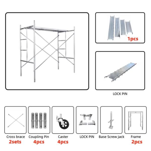 Quality Galvanized Q235 Q345 Painted H Frame Scaffolding Easy to Assemble for Constructi for sale