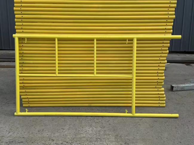 Movable H-frame scaffolding close-up showing powder-coated finish