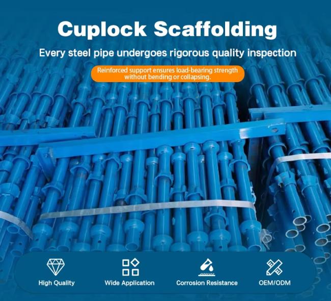 Customizable bowl-lock scaffolding system for bridge construction