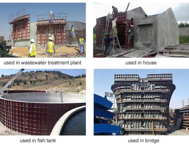Steel formwork system close-up details