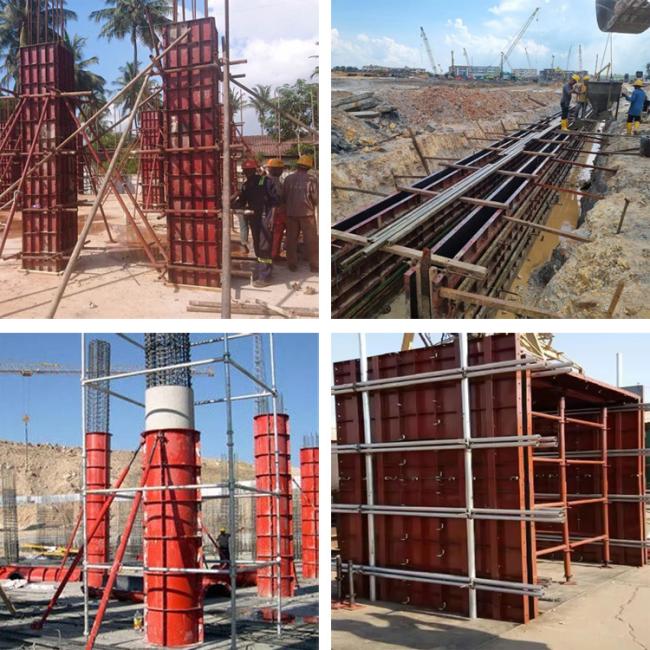 Steel formwork application in column construction