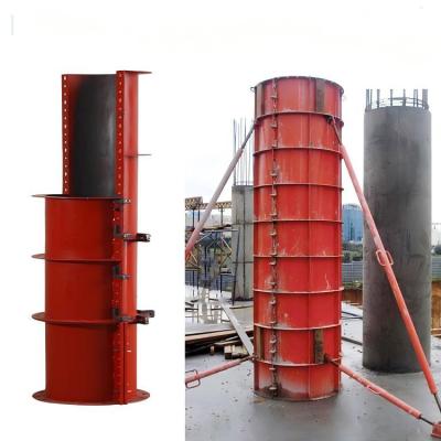 China Reusable 300 Times High Corrosion Resistance Round Column Steel Formwork with Customizable Diameter for Concrete Construction for sale