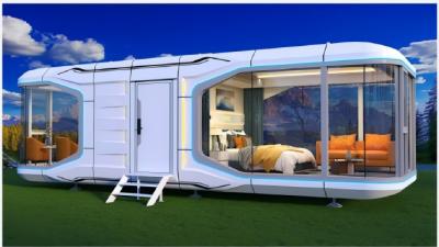 China Model D07 Luxury 40㎡ Mobile Space Capsule House with Panoramic Glass View and Galvanized Steel Frame for sale