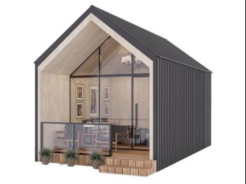 China 16.5m² A-Frame Prefab Cabin with Galvanized Light Steel Frame for Fast Assembly Modular Glamping House for sale