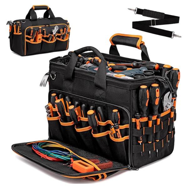 Quality In Stock New Style 17Inch Heavy Duty Zipper Closure Thickened Wear Resistant Oxford Cloth Portable Storage Tool Bag for sale