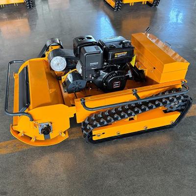 China Diesel Engine 4-Stroke Industrial Small Robot Grass Cutter Cutting Width 800mm 1000mm 1200mm Remote Control Crawler Flail Mower for sale
