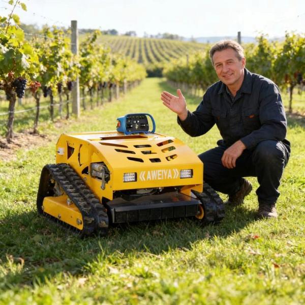 Quality All-Terrain Remote Control Agricultural Self-Propelled Mower 224CC High HP 550MM for sale
