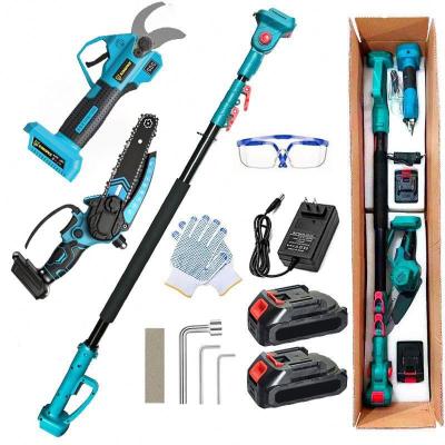 China 21v Electric Pole Pruning Shears & Telescopic Pruning Saw Set Cordless High Reach Tree Branch Cutter for Garden Orchard for sale