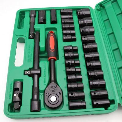 China 32-Piece Chrome Vanadium Steel Socket Set with Hard Case-Hand Operated Automotive Maintenance Tool Combo for sale