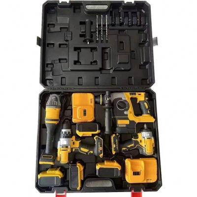China Factory Direct Sales Low-cost 21V Cordless Brushless Large Capacity Battery Lithium Electric Power Tools Four-piece Set for sale