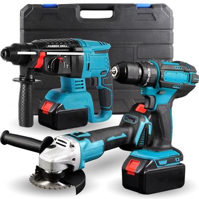 China High-quality 18V 21V Brushless Rechargeable Electric Drill and Screwdriver Tool Set, Electric Drill Tool Combination Set for sale