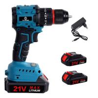 China Portable Cordless Electric Drill with Rechargeable 21v Battery, Wireless, Multi-functional, Variable Speed, Mini Drill for sale
