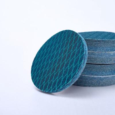 China Wholesale Blue Color 5inch Size Blue Color Anti Block Sanding Disc Look and Hoop Andpaper Grid Aluminum Oxide Sanding Disc for sale