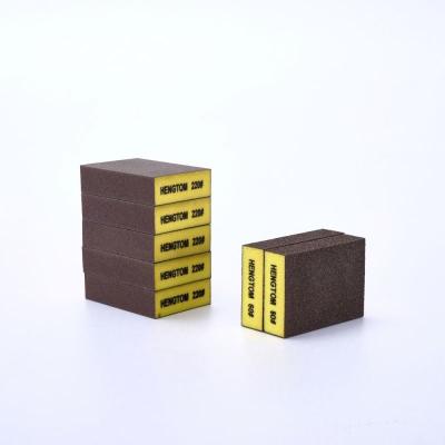 China Aluminium Oxide Double Sided Sanding Sponge Blocks 60#-220# Abrasive Grain 42-53HRC Hardness for Wooden Drywall Metal Glazing for sale