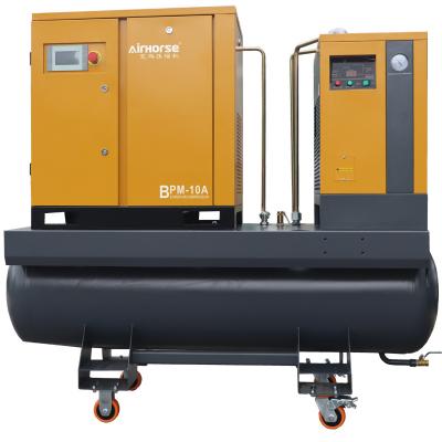 China Portable Small Integrated 7.5kW 5.5HP Energy Efficient VSD Lubricated Screw Air Compressor 4in1 Dryer Tank Filter with Engine for sale
