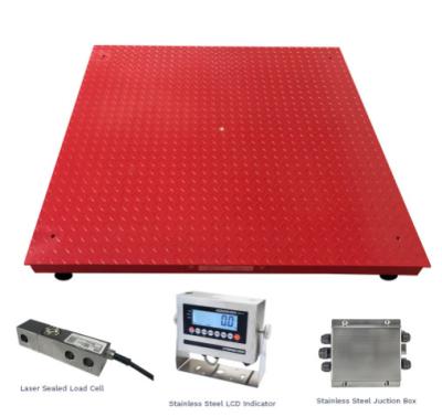 China 5000lbs All Weather Floor Weighing Scale Low Profile Pallet Scale 3.8" Height for sale