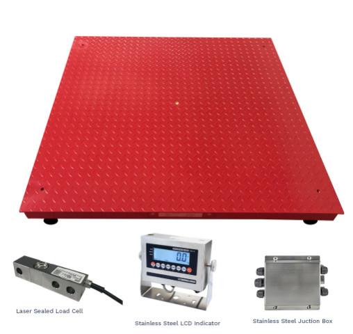Quality 5000lbs All Weather Floor Weighing Scale Low Profile Pallet Scale 3.8" Height for sale