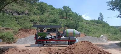China XDEM Mobile Concrete Batching Plant Drum Type Mixing 46kw for sale