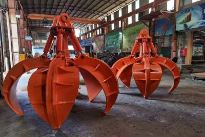 China Fabriek aangepast Kleur Oranje Schil Grijp Graafmachine Aanhangsel Q355B Hydraulische Grijp Voor Roteren for sale