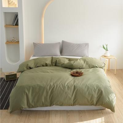 China Light Green 100% Cotton Duvet Cover Bedding Set Pillow Case Customized Size for sale