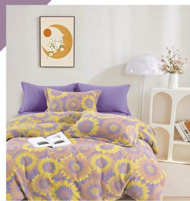 China Sun Flower Jacquard Cotton Preshrunk Homeware Bedding Set Customized Size for sale
