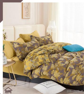 China 100% Washed  Cotton Color Weaving  Double Jacquard Bedding Set for sale