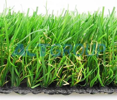 China Olive Green Landscaping Artificial Grass Good Water Permeability Anti Color Fading for sale