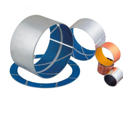 China Metaal-polymeer Duidelijke Lagersolie/Vet Gesmeerde Ring met Blauw POM Met een laag bedekt zelfsmerend lager Te koop