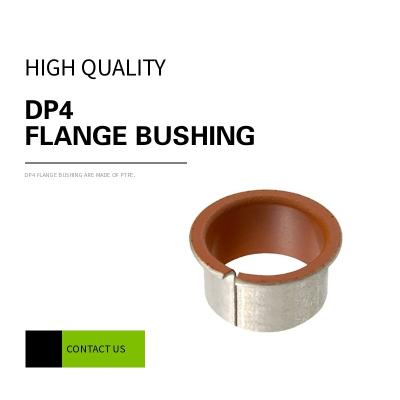China Metal-Polymer Low Friction Plain Bearings Flange Bushing Red  Coated Collar Bushes for sale