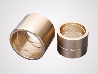 China Double Loop Oil Grooved Cast Bronze Bushings Self Lubricating Bearing Corrosion Resistance for sale
