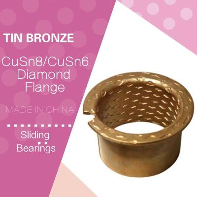 Cina La manica del bronzo CuSn8 ha flangiato rientranze del diamante dei cuscinetti o ha timbrato con le scanalature per la lubrificazione in vendita