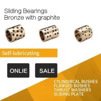 China Graphite Plugged Brass Bushings , Inch Sizes Continuous Casting Machined Precision Parts for sale