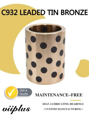 China C932 Tin Bronze Oilless Bushes, Graphite Plugged Bushing for sale