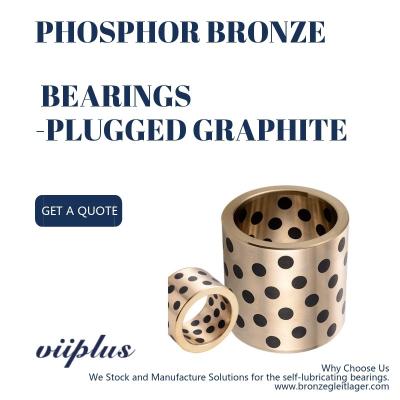 China Oilless Graphite Plugged Bushings, Phosphor Bronze Bearings CuSn6Zn6Pb3 Material for sale