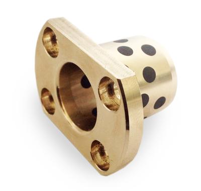 China Graphite Brass Bronze Flanged Bearings With Oil Free Two Sided Cut for sale
