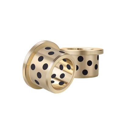 China Graphite Brass Bronze Flanged Bearings With Oil Free Two Sided Cut for sale