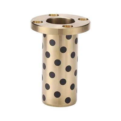 China Graphite Brass Bronze Flanged Bearings With Oil Free Two Sided Cut for sale