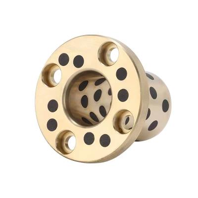 China Graphite Brass Bronze Flanged Bearings With Oil Free Two Sided Cut for sale